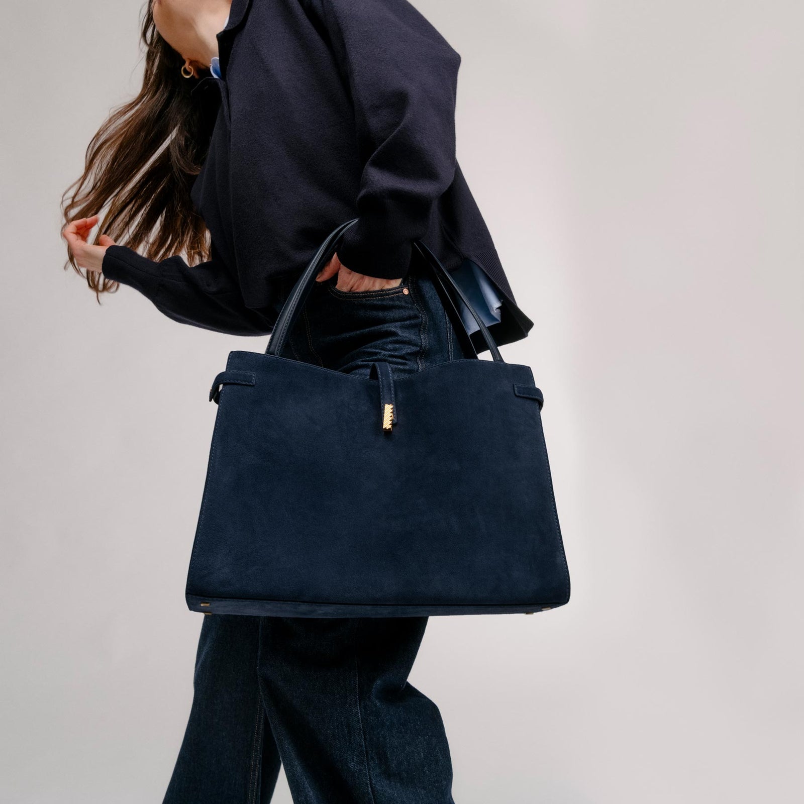 Isla Tote - Suede Marine